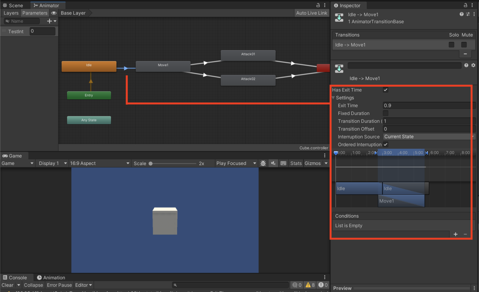 [Unity]アニメーションの作り方⑥遷移の条件分岐・アニメーションパラメーター編〜Trigger、Bool、Int、Float 〜 | えきふるゲームラボ