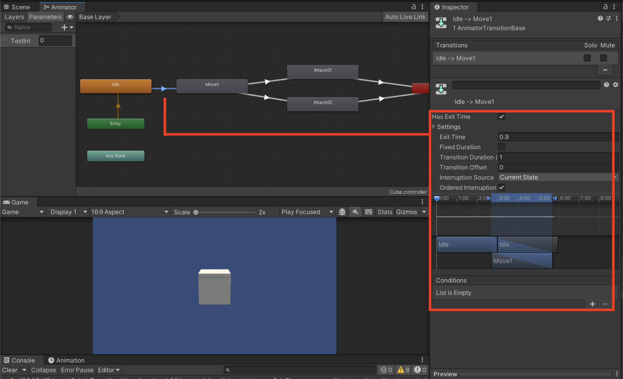 [Unity]アニメーションの作り方⑥遷移の条件分岐・アニメーションパラメーター編〜Trigger、Bool、Int、Float 〜 | えきふるゲームラボ