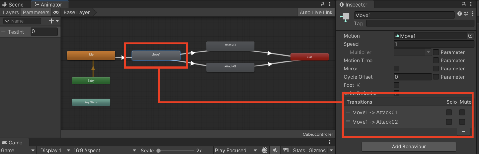 [Unity]アニメーションの作り方⑥遷移の条件分岐・アニメーションパラメーター編〜Trigger、Bool、Int、Float 〜 | えきふるゲームラボ